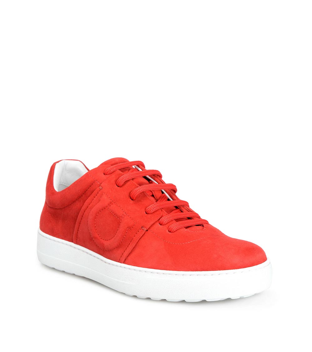 Ferragamo Red Fasano Logo Sneakers for Women Online India at Darveys.com