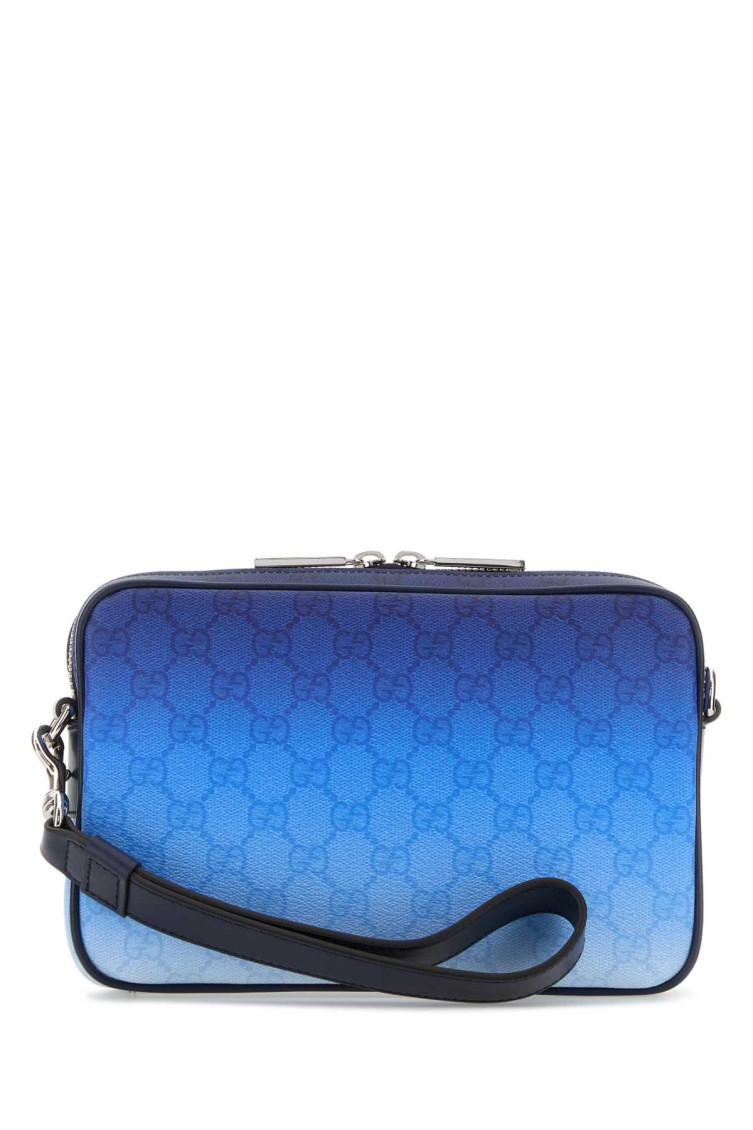 Gucci Gradient Canvas Wrist Strap Clutch Bag In Blue | ModeSens