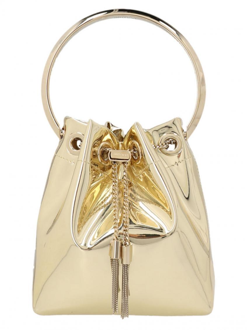 Jimmy Choo Gold Bon Bon Bucket Bag In Golden | ModeSens