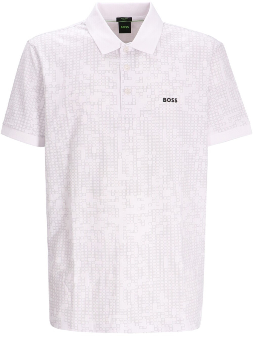 Hugo Boss White Printed Logo Polo | ModeSens