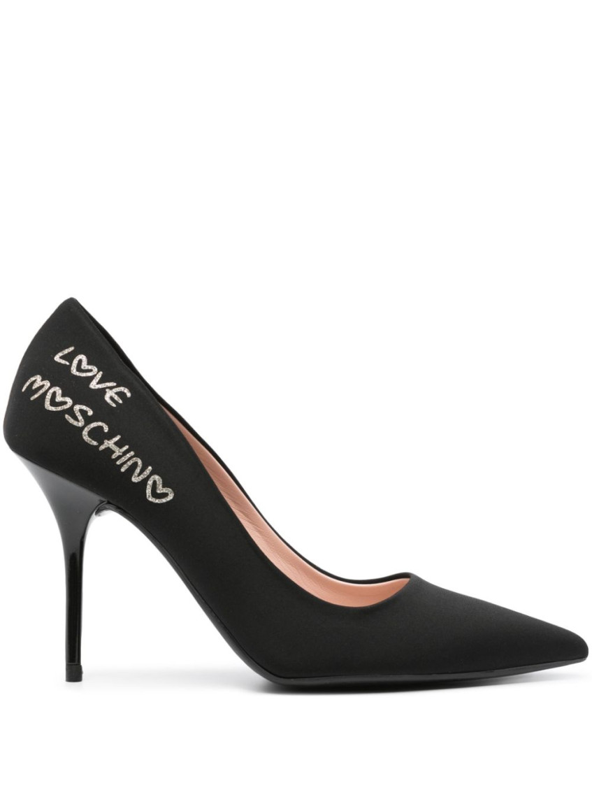 Love Moschino Black Pumps logo for Women Online India at Darveys.com