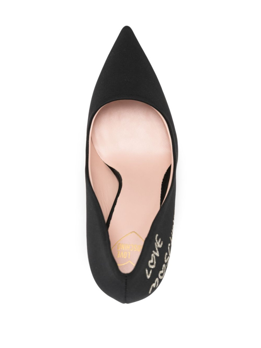 Love Moschino Black Pumps logo for Women Online India at Darveys.com