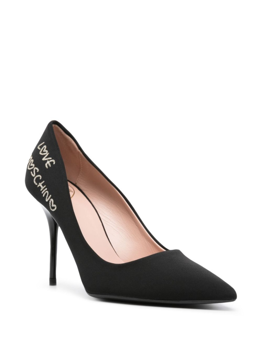 Love Moschino Black Pumps logo for Women Online India at Darveys.com